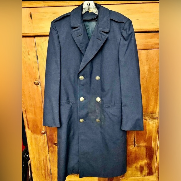 Jackets & Coats | Vintage Usaf Double Breasted Blue Heavy Wool Overcoat ...